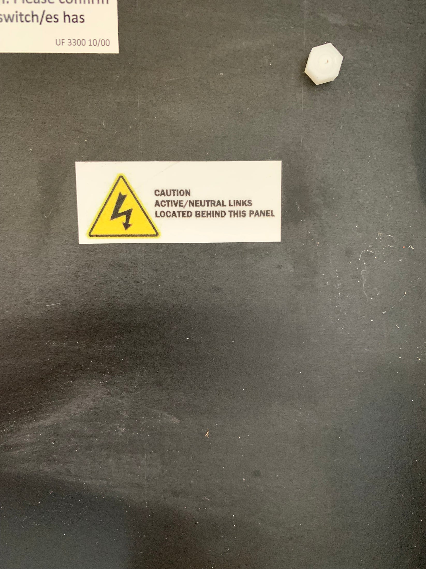 Active/Neutral links behind panel warning stickers sheet of 24 – Meter ...